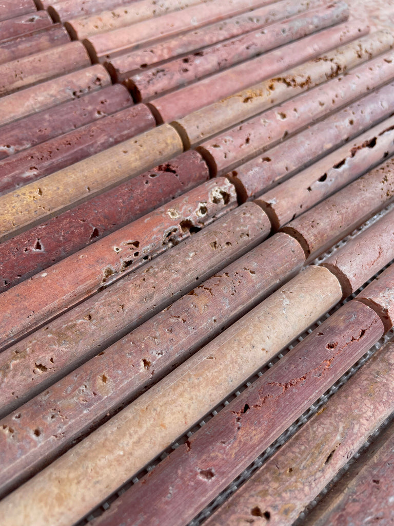 Kit Kat Red Travertine | Mosaics | Integra Surfaces Australia